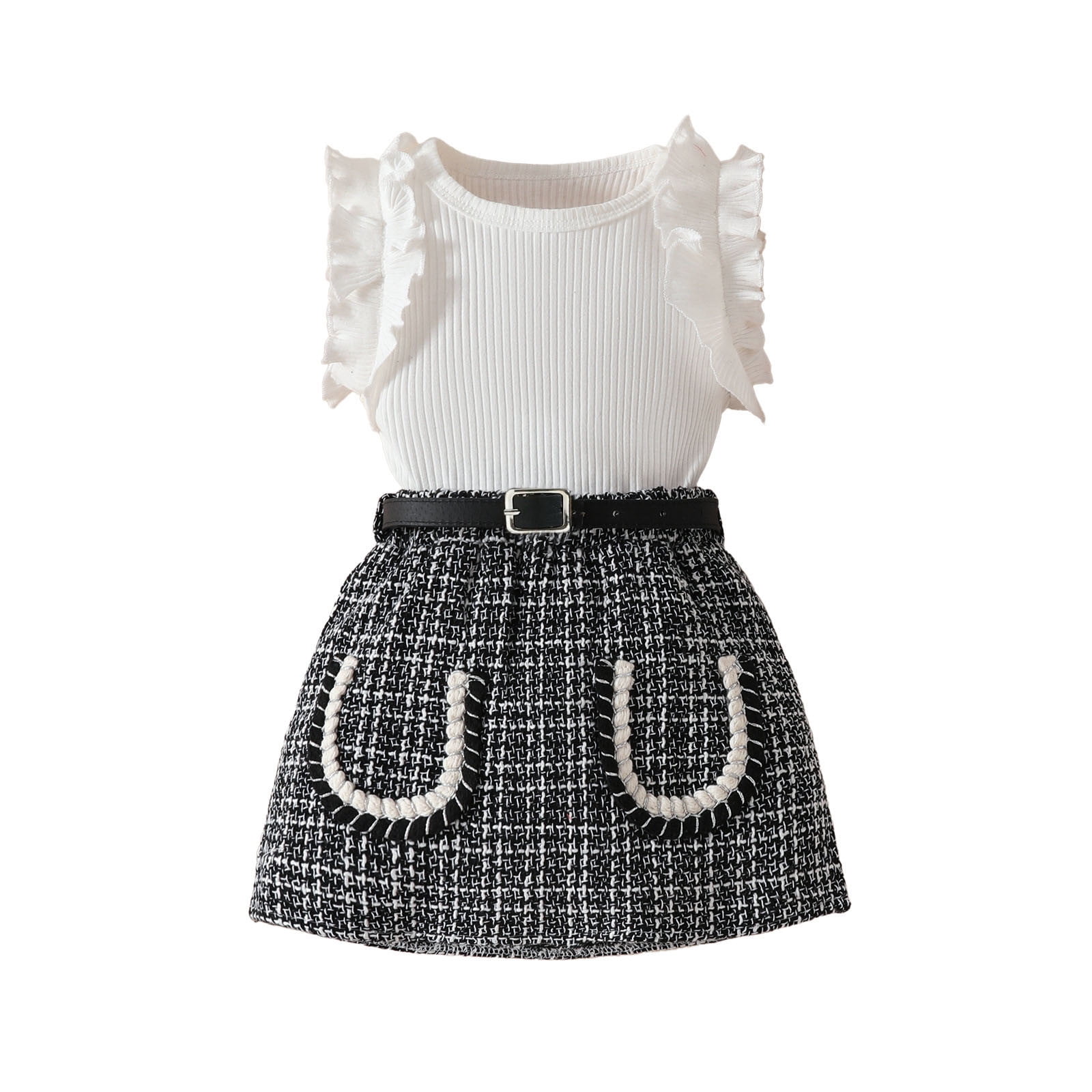 LUOGENLI Girls Summer Outfits Size 6X-7 Summer Toddler Kids Baby Girl ...