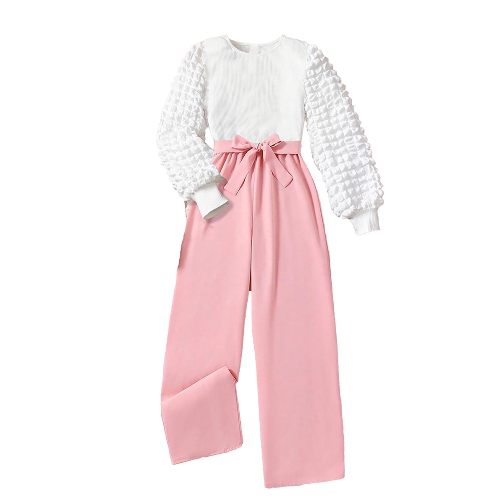 LUOGENLI Girls Summer Outfits Size 8/9 Girls' Solid Color Crew Neck ...