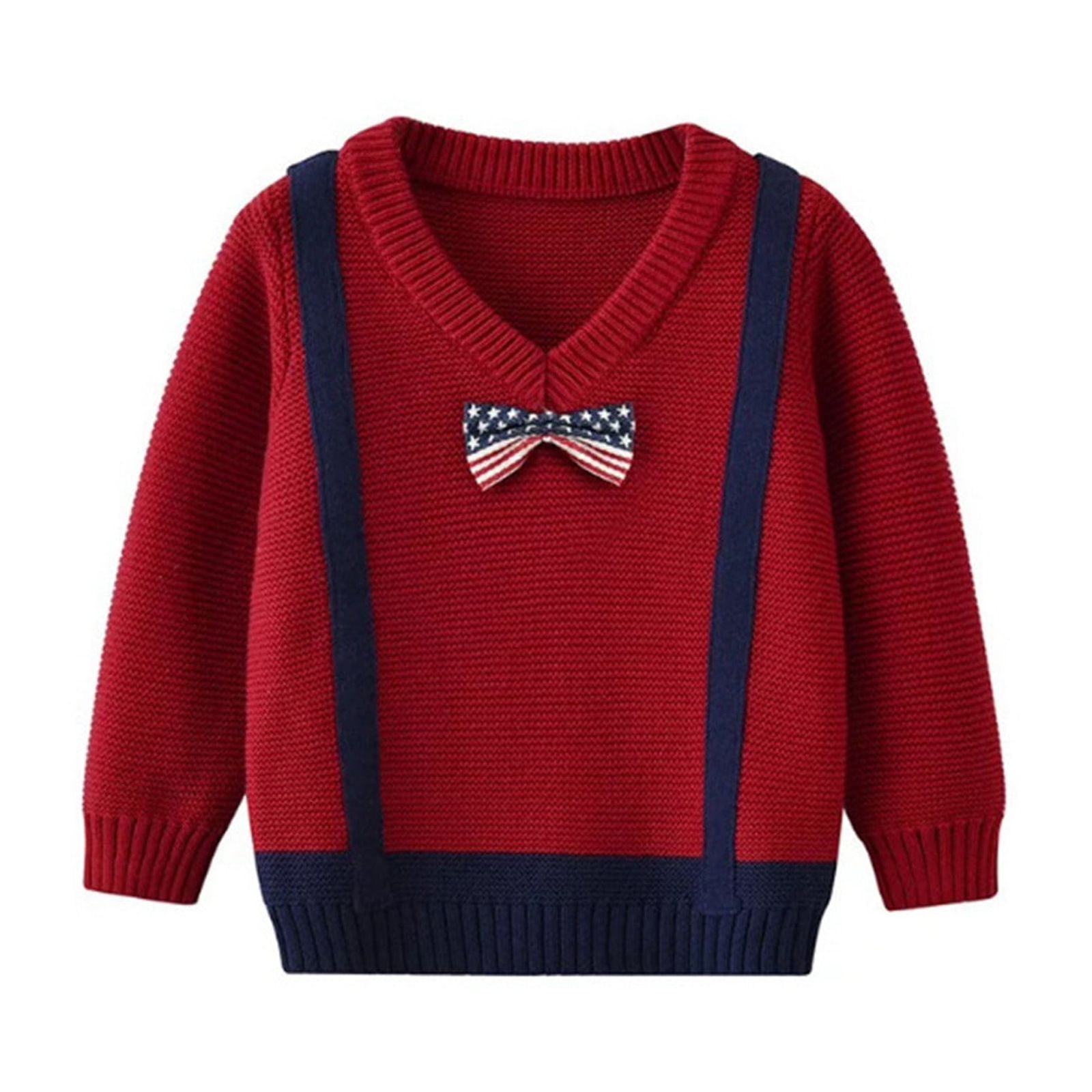 LUOGENLI Girls Sweaters Size 8 Kids Boys Long Sleeve Gentleman Knit ...