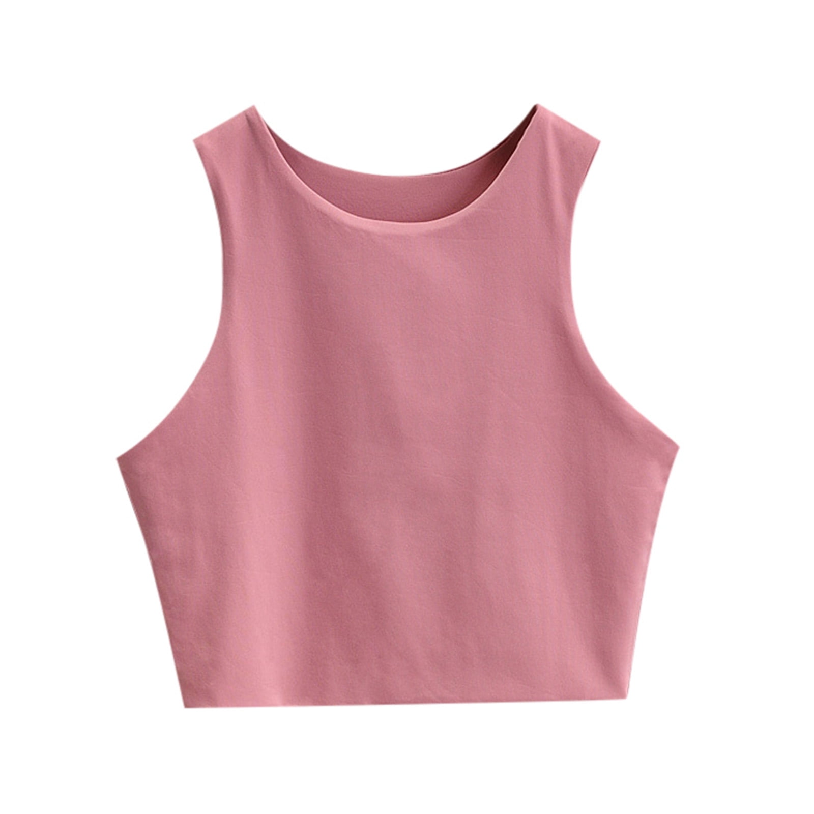 LUOGENLI Girls Underwear Size 8 Girl’S Sleeveless Crop Tops Double Layer Scoop Neck Cropped Tank ...