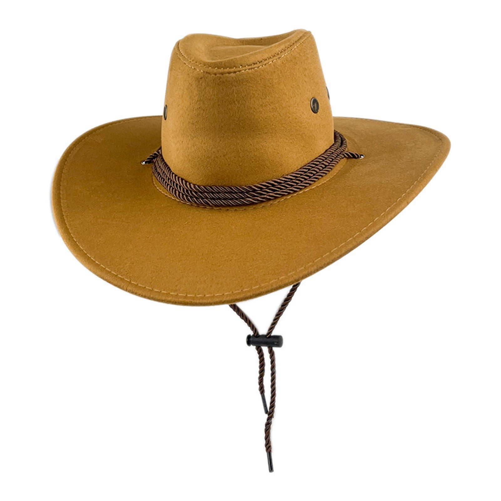 LUOGENLI Hats for Men Flat Brim Fitted Vintage Suede Cowboy Hat British ...