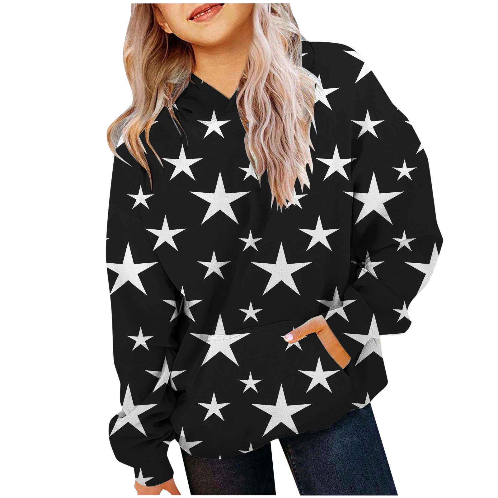 LUOGENLI Hoodies Girls Sweatshirt Size 6T Print Hooded Long Sleeved ...