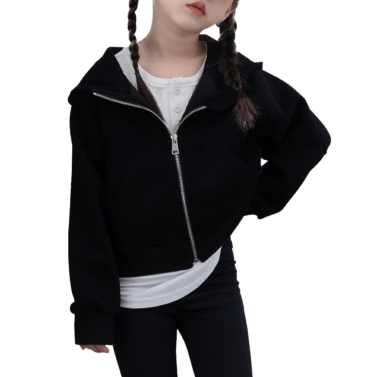 LUOGENLI Jackets for Girls 10-12 Fall Winter Children's Hooded Coat Large Children's Casual Top ...