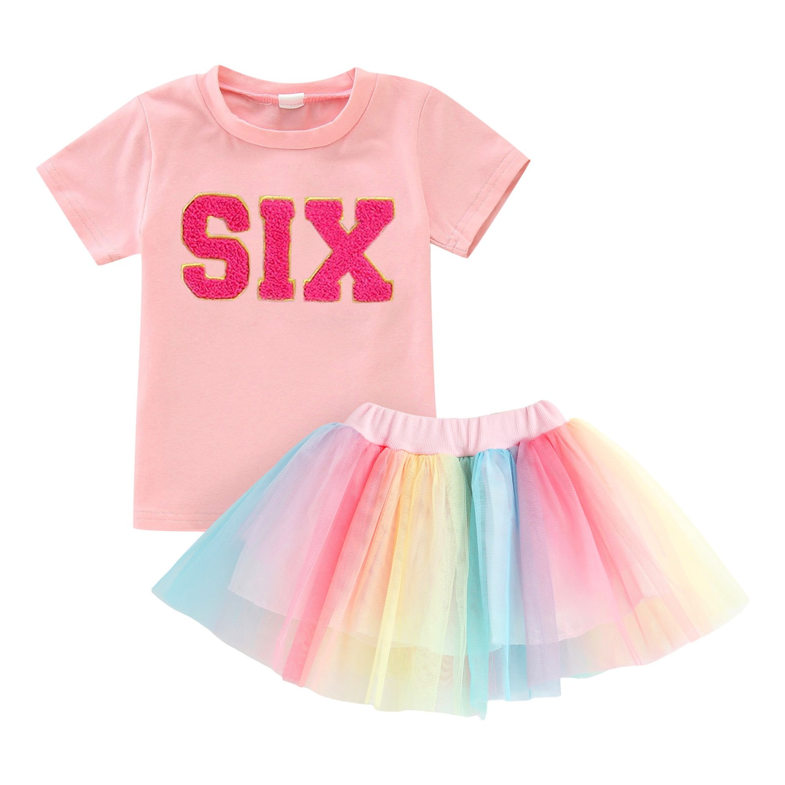 LUOGENLI Little Girls Outfits Size 6/7 Dressy Summer Toddlers Girls ...