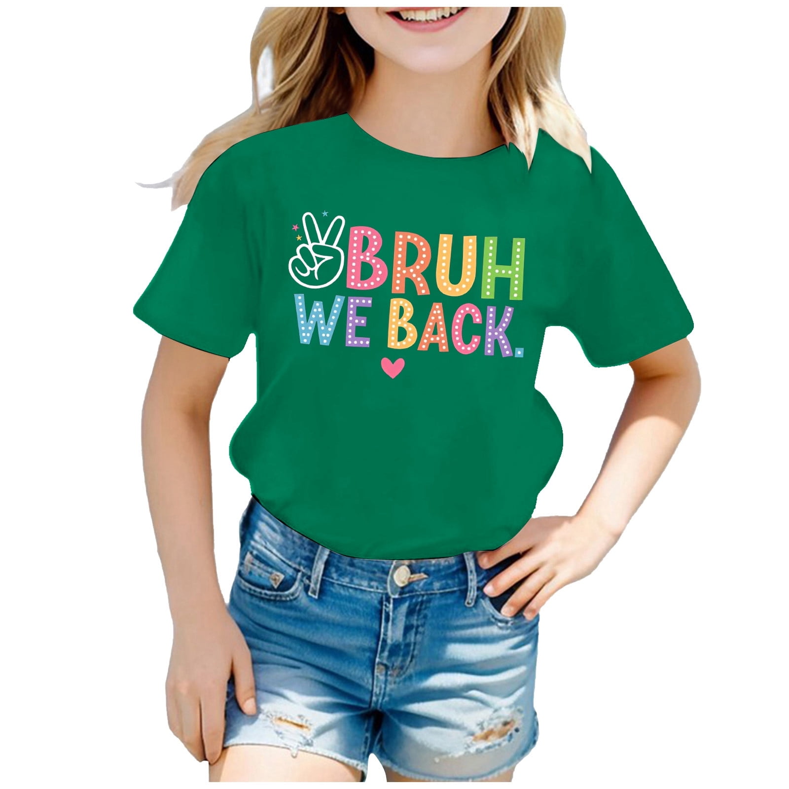 LUOGENLI Tops for Girls Trendy Under 5 Kids' Back to School Graphic ...