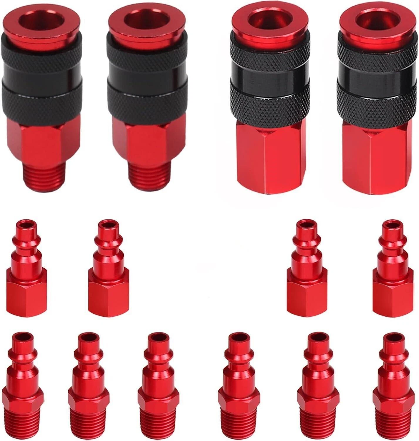 LUOLAX No Rust Air Hose Fittings Kits 14PCS Set, Quick Connect Air ...