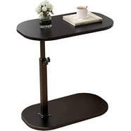 VEGCOO Adjustable Height End Table with 360° Swivel Tabletop, C-Shaped ...