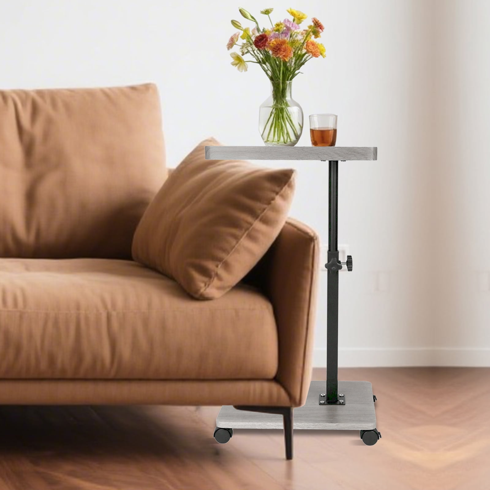 LUOLUO C Shaped Side Table, Adjustable Height Couch Side Tables for Living Room, Study, Bedroom ...