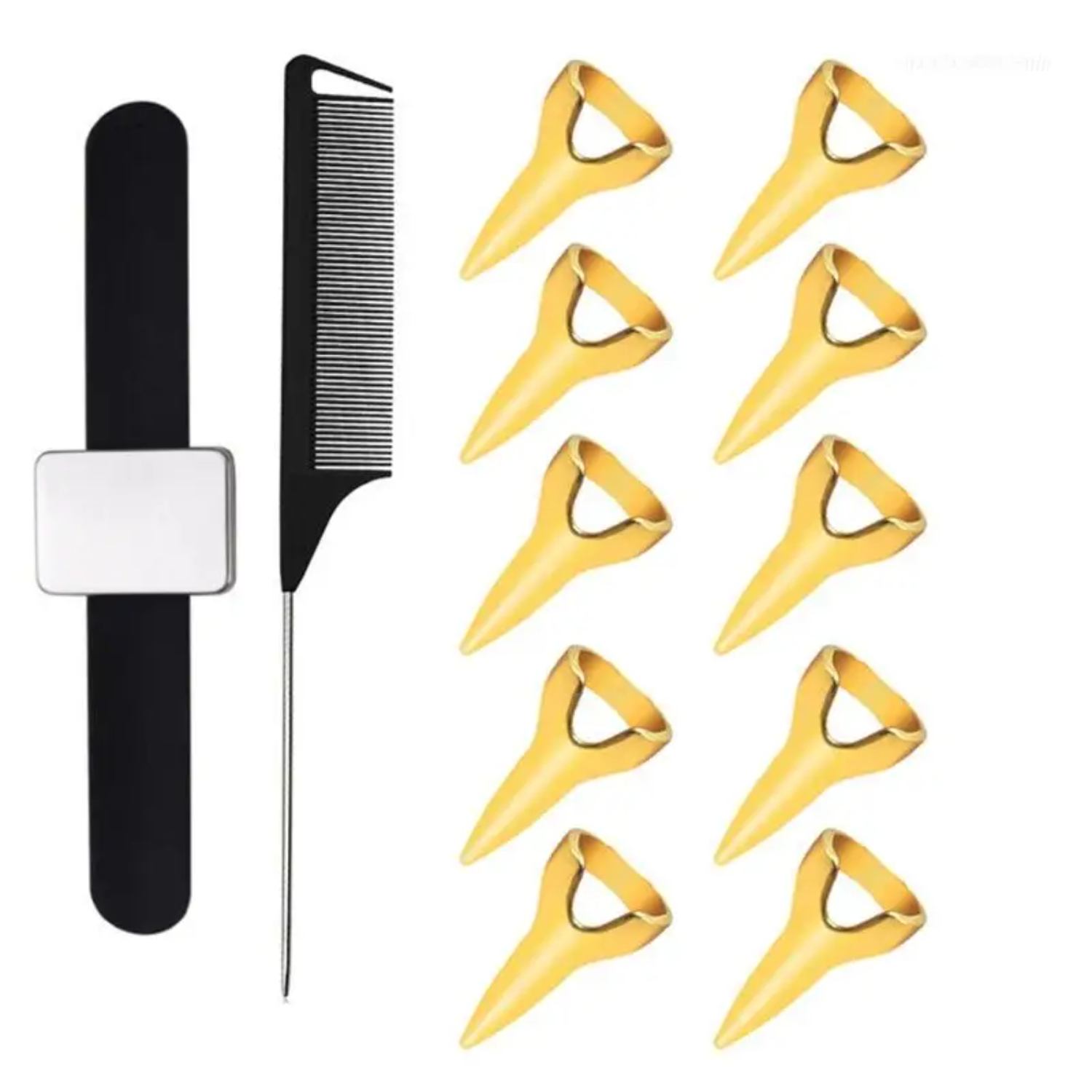 LUOPLNG 12 Pcs Professional Hairdressing Metal Hair Parting Rings ...