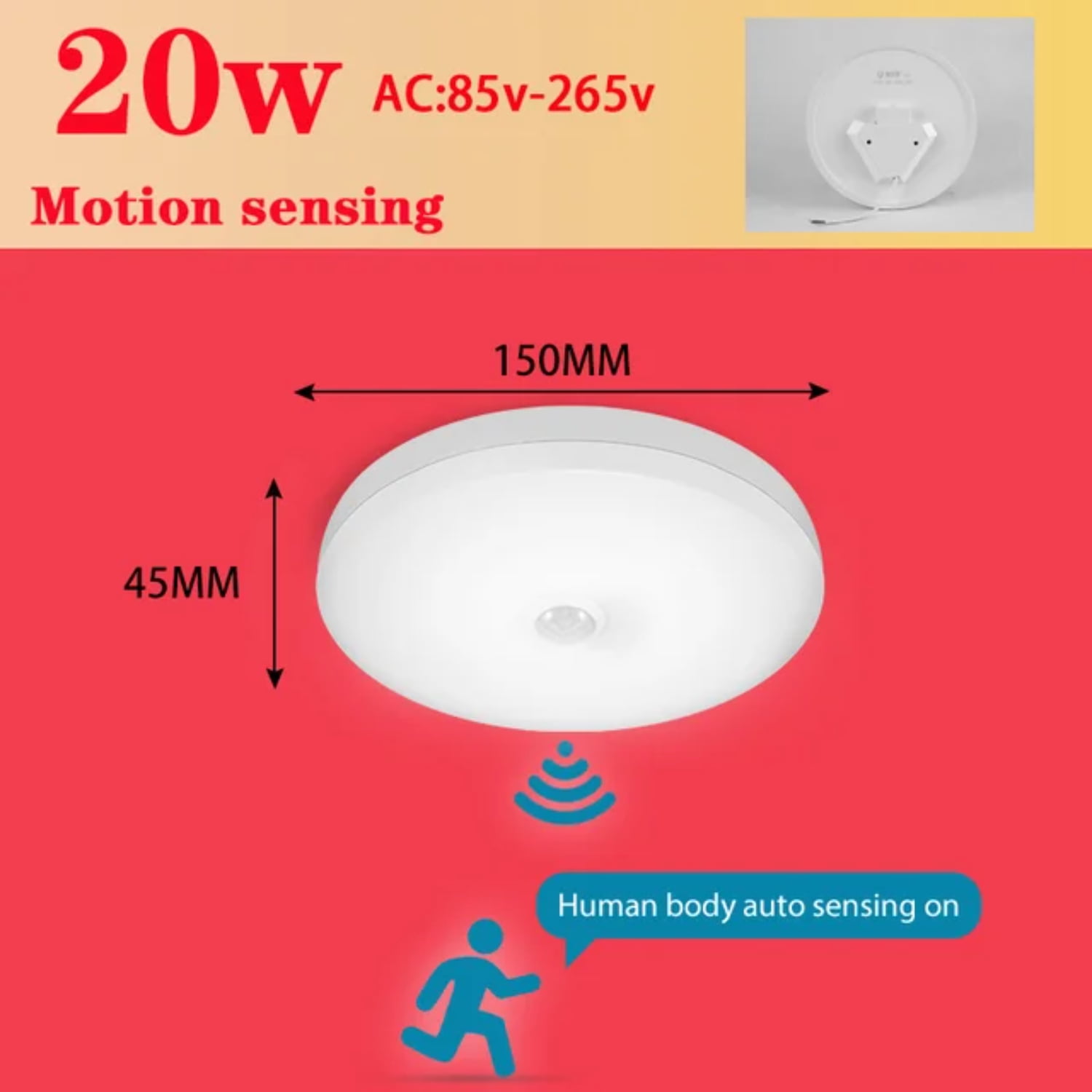 LUOPLNG Bright and Modern Stylish Adjustable Settings PIR Motion Sensor ...