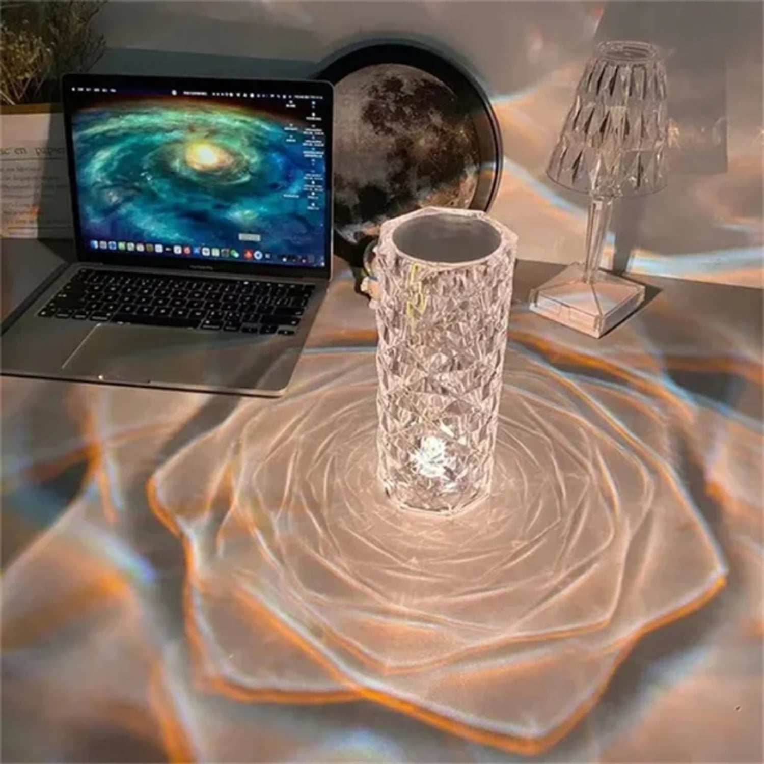 LUOPLNG Cozy and Romantic USB LED Night Light - Crystal Table Lamp ...