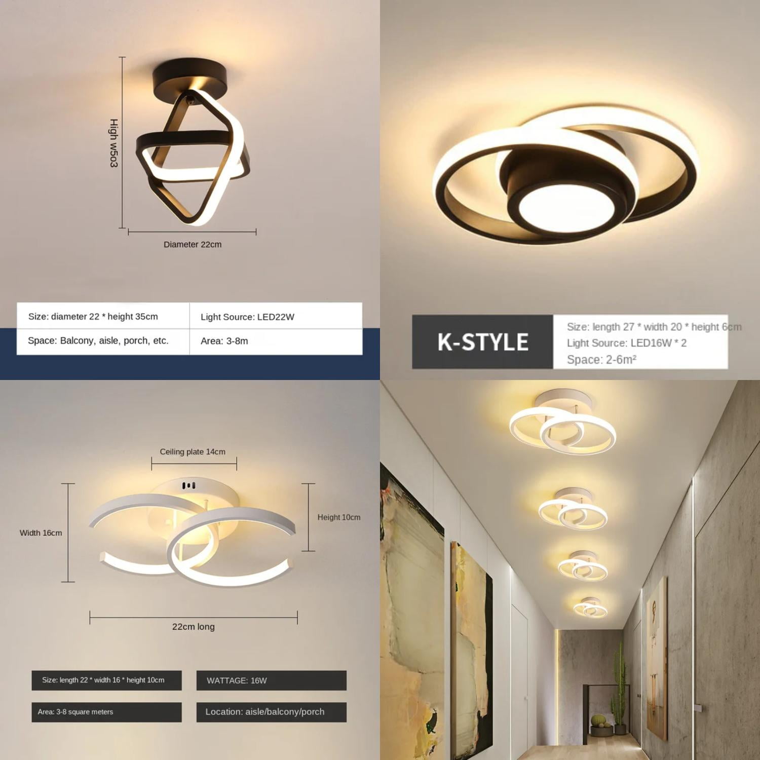 LUOPLNG Creative Modern Nordic LED ceiling light table lamp for porch ...