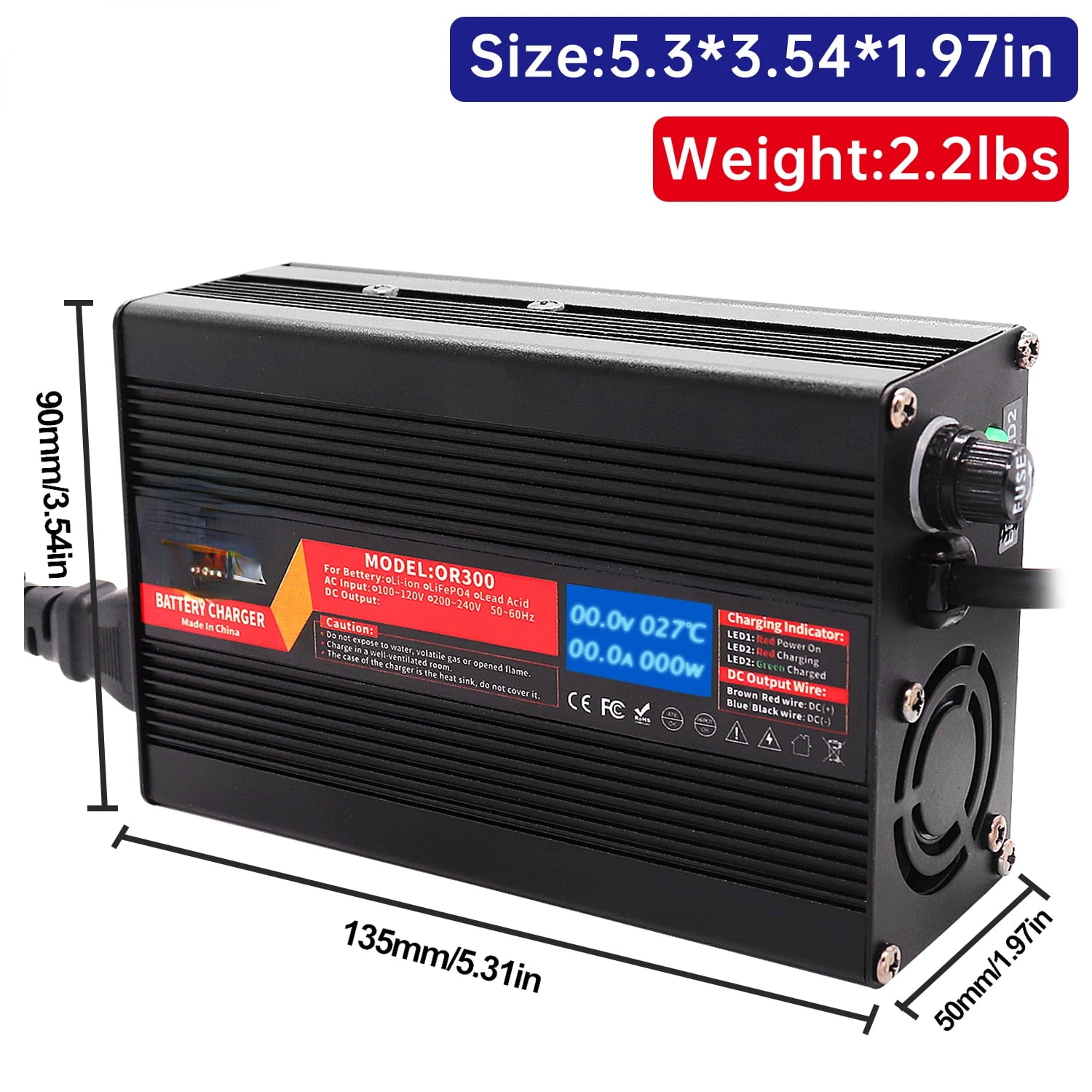 LUOPLNG Efficient Fast Charging 5A Smart Lithium Battery Charger with ...