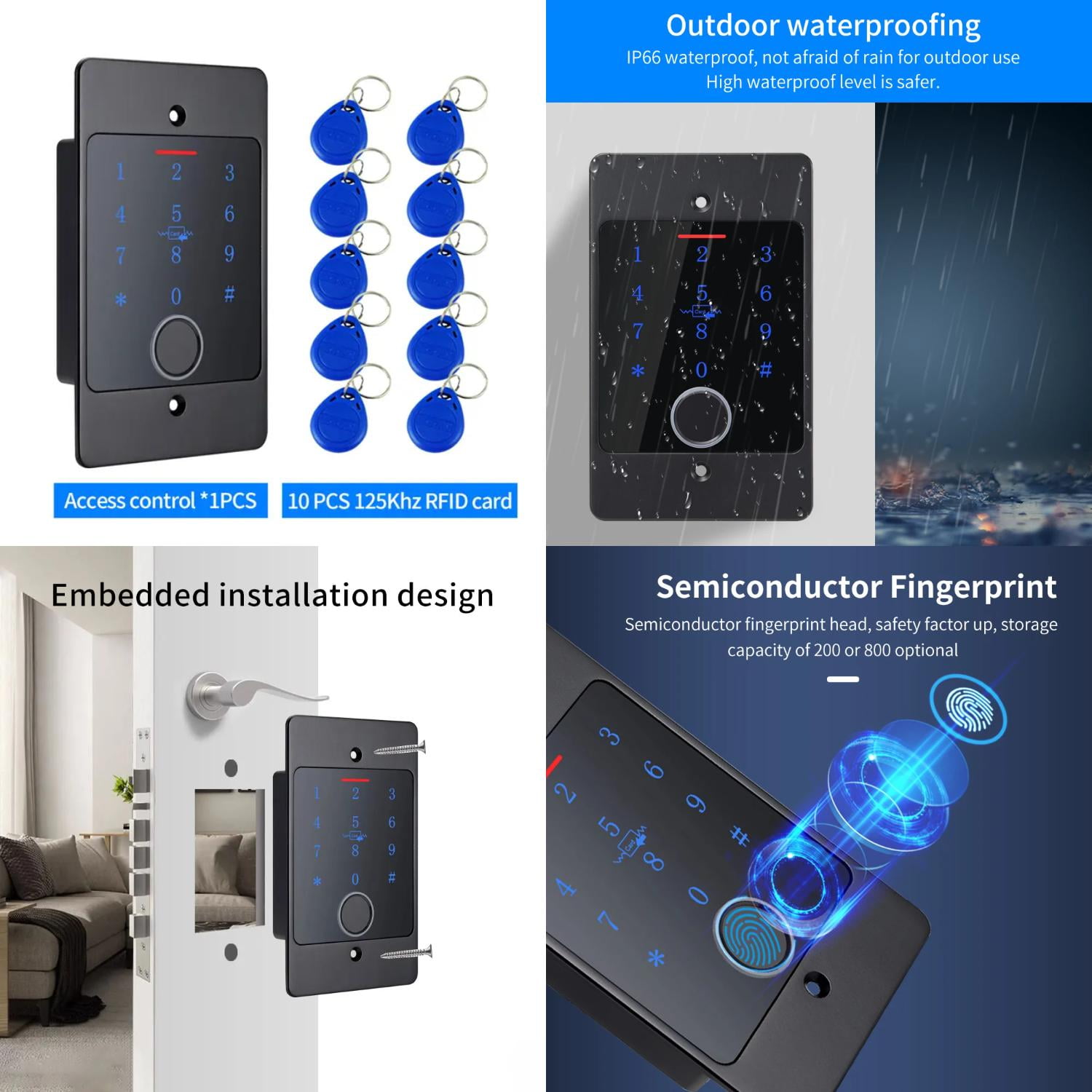 LUOPLNG Enhanced Metal Waterproof Standalone Wifi Fingerprint Access ...