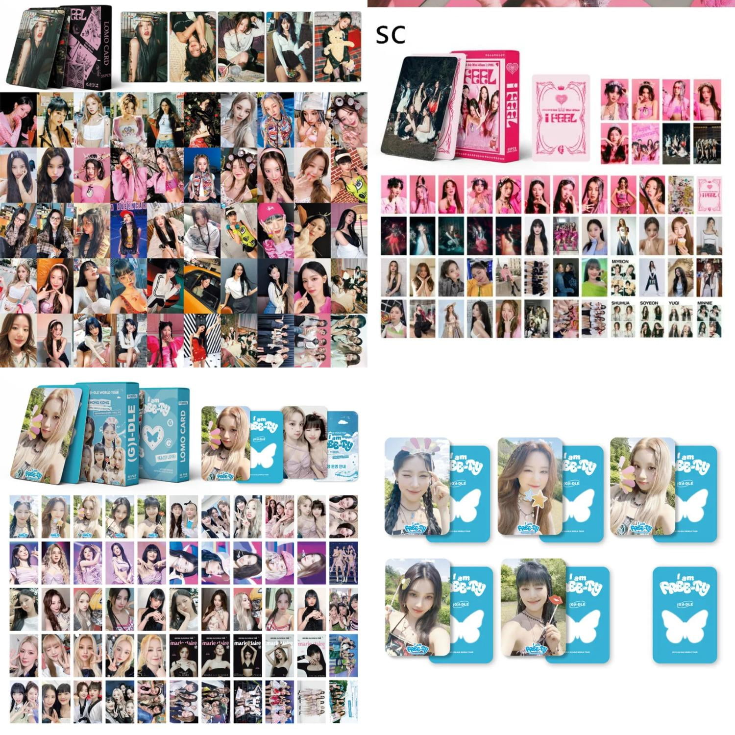 LUOPLNG Gorgeous G-idle Girl Group Album Peripheral Poster Small Card Set of 55 with Stunning ...