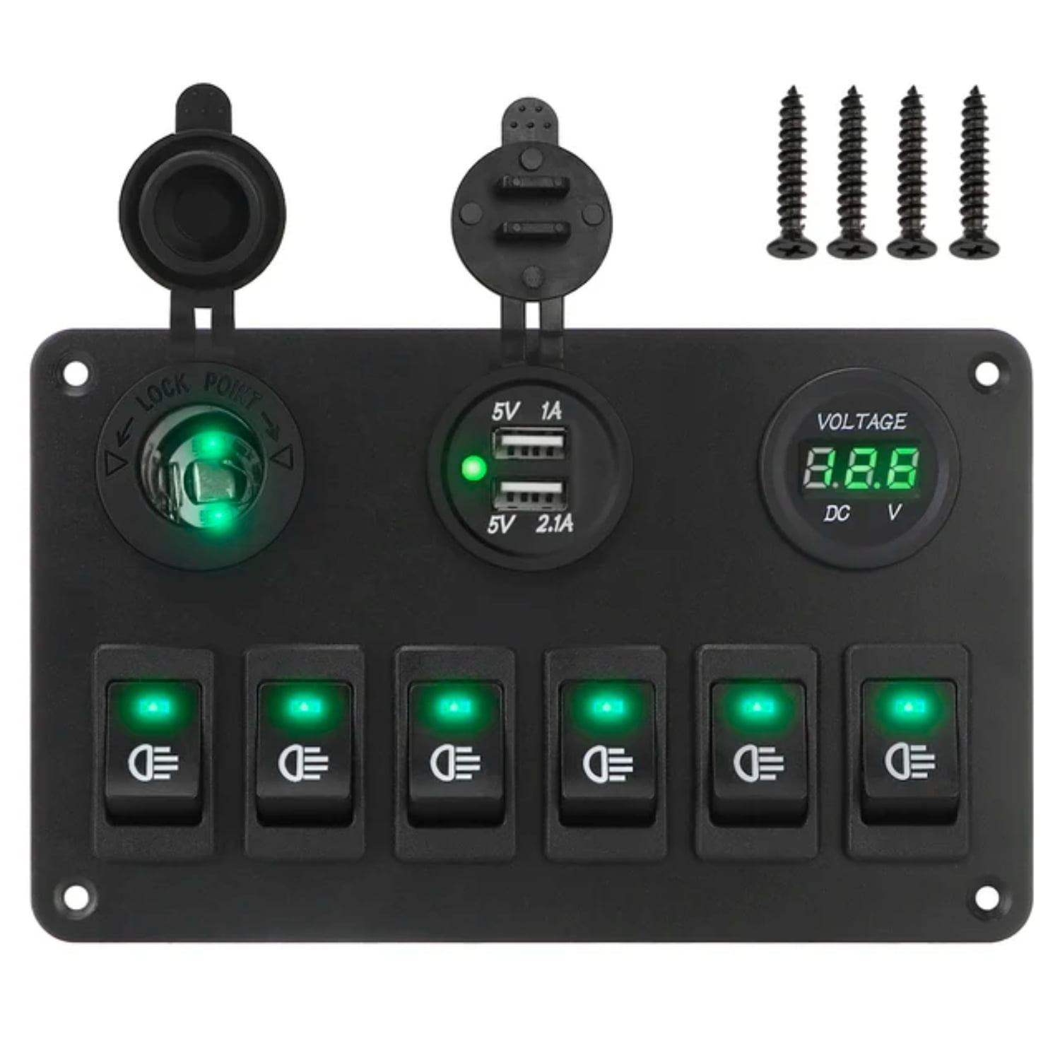 LUOPLNG High-Quality 24V Truck Toggle Switch Panel with 6 Illuminated ...