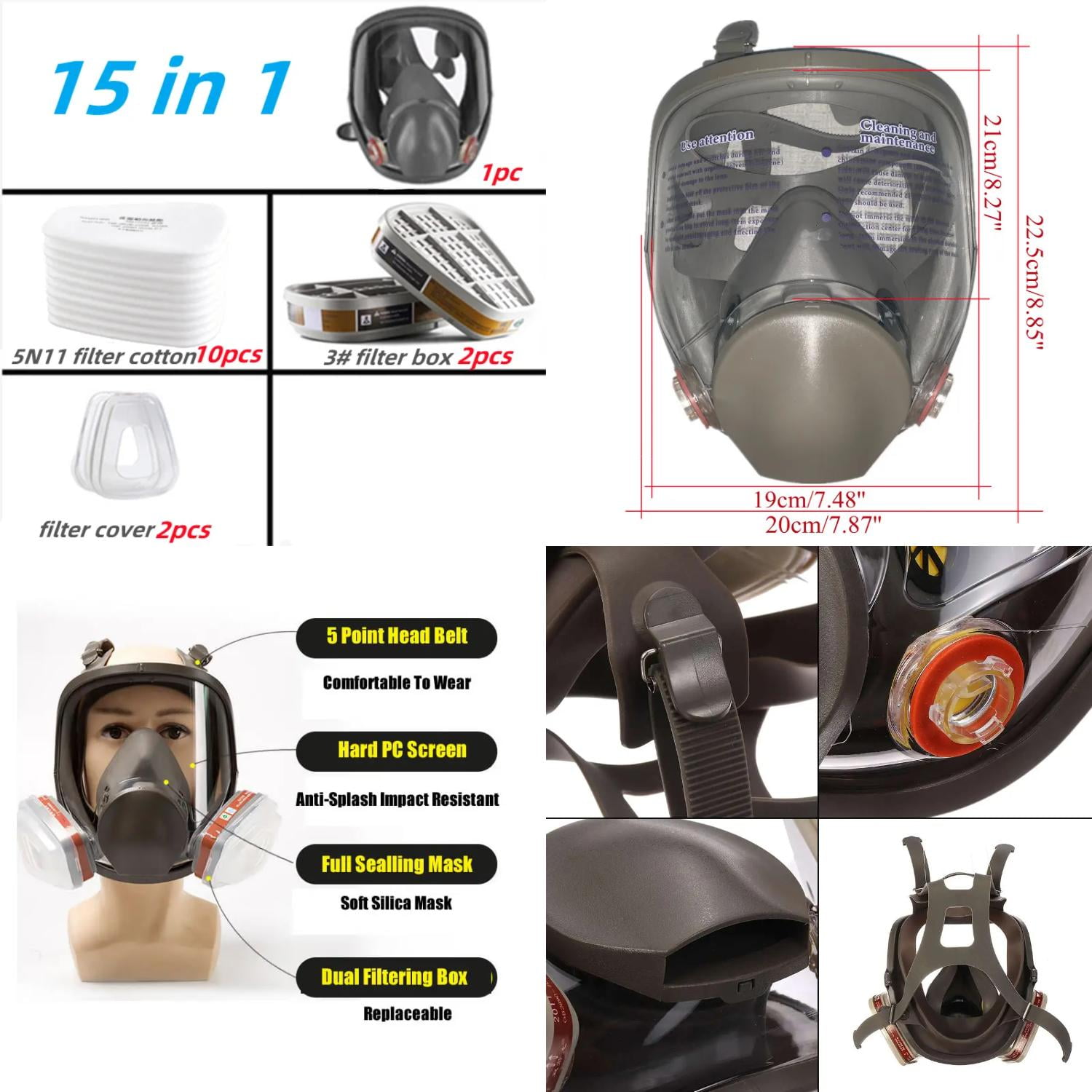 LUOPLNG High Quality Anti-Fog Full Face Gas Mask 6800 - Industrial ...