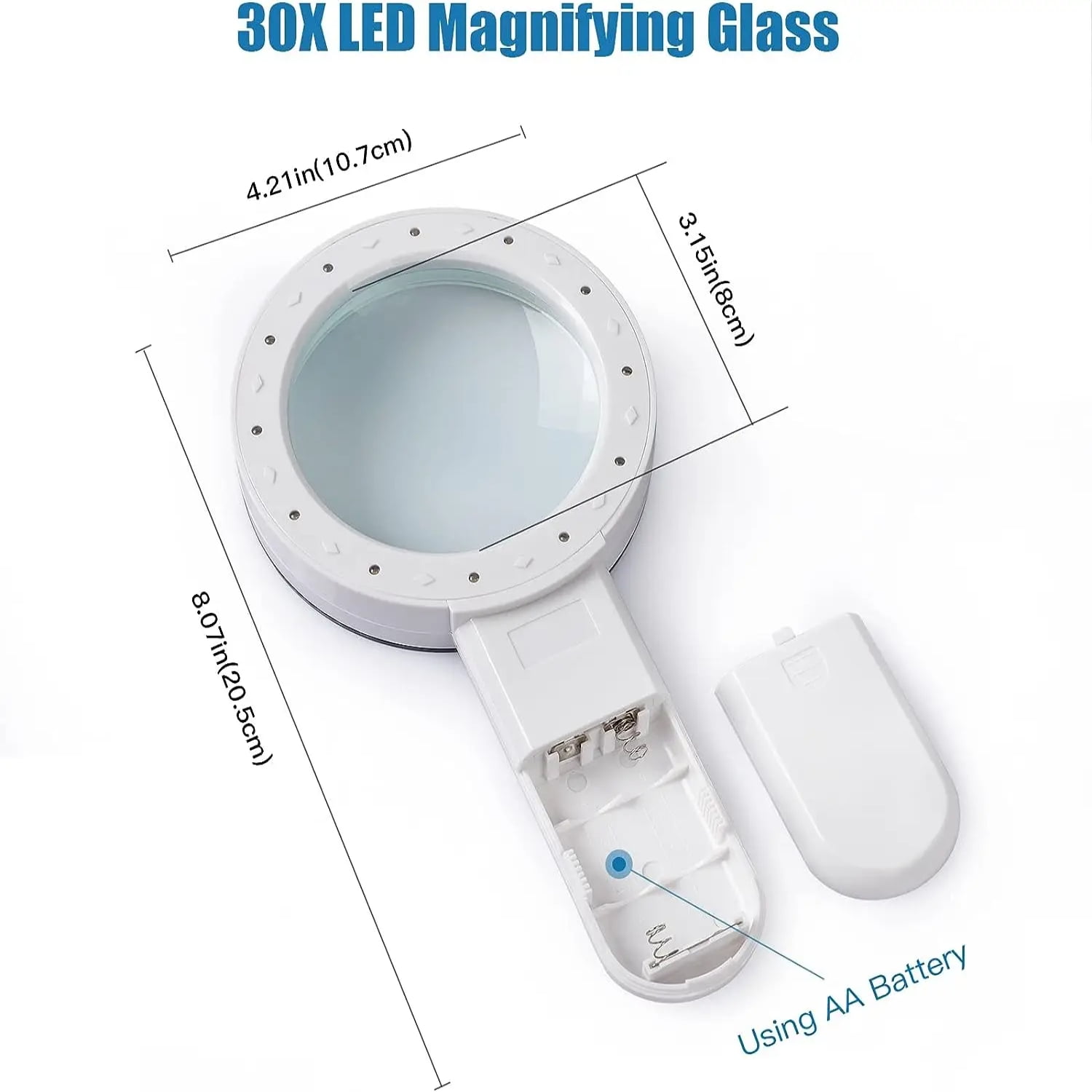 LUOPLNG High-Quality Double Glass Lens Handheld 30x Illuminated Jewelry ...