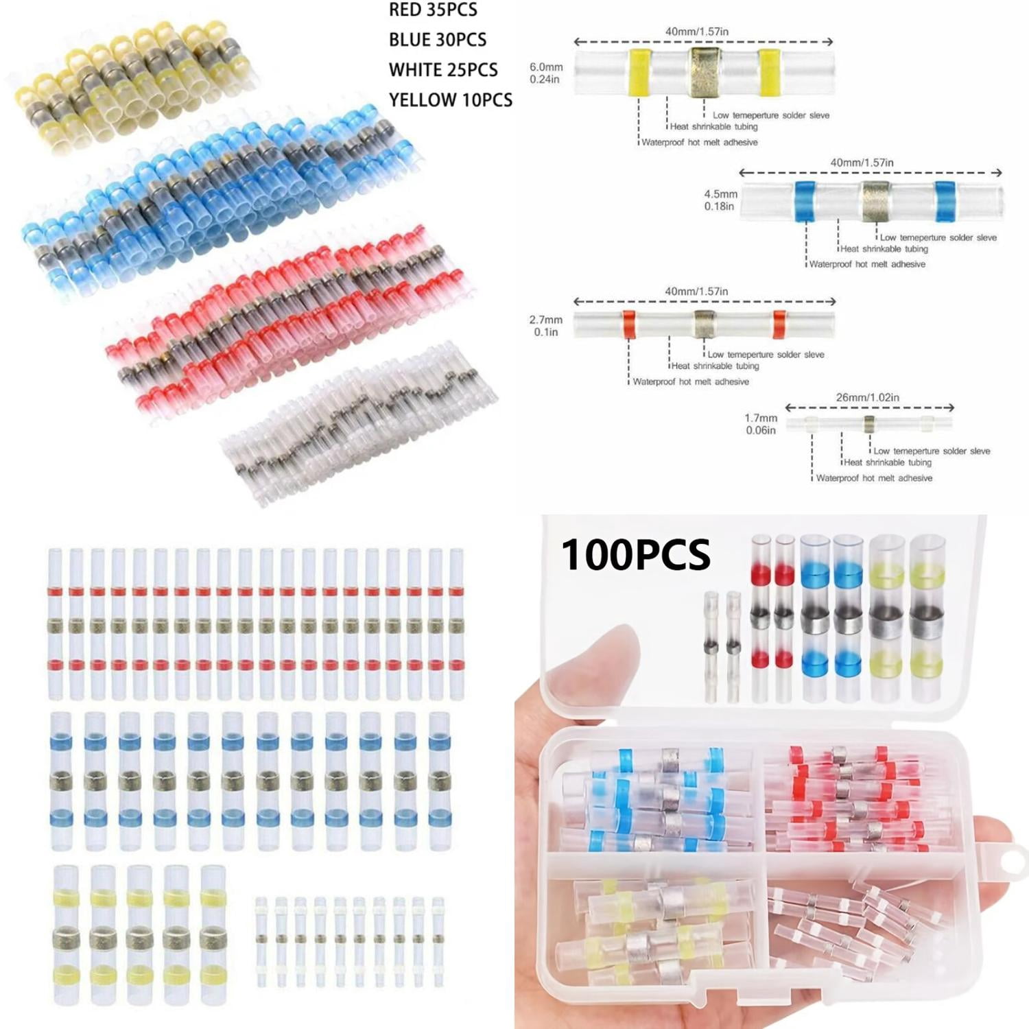 LUOPLNG High-Quality Waterproof Insulated Solder Seal Heat Shrink Butt ...