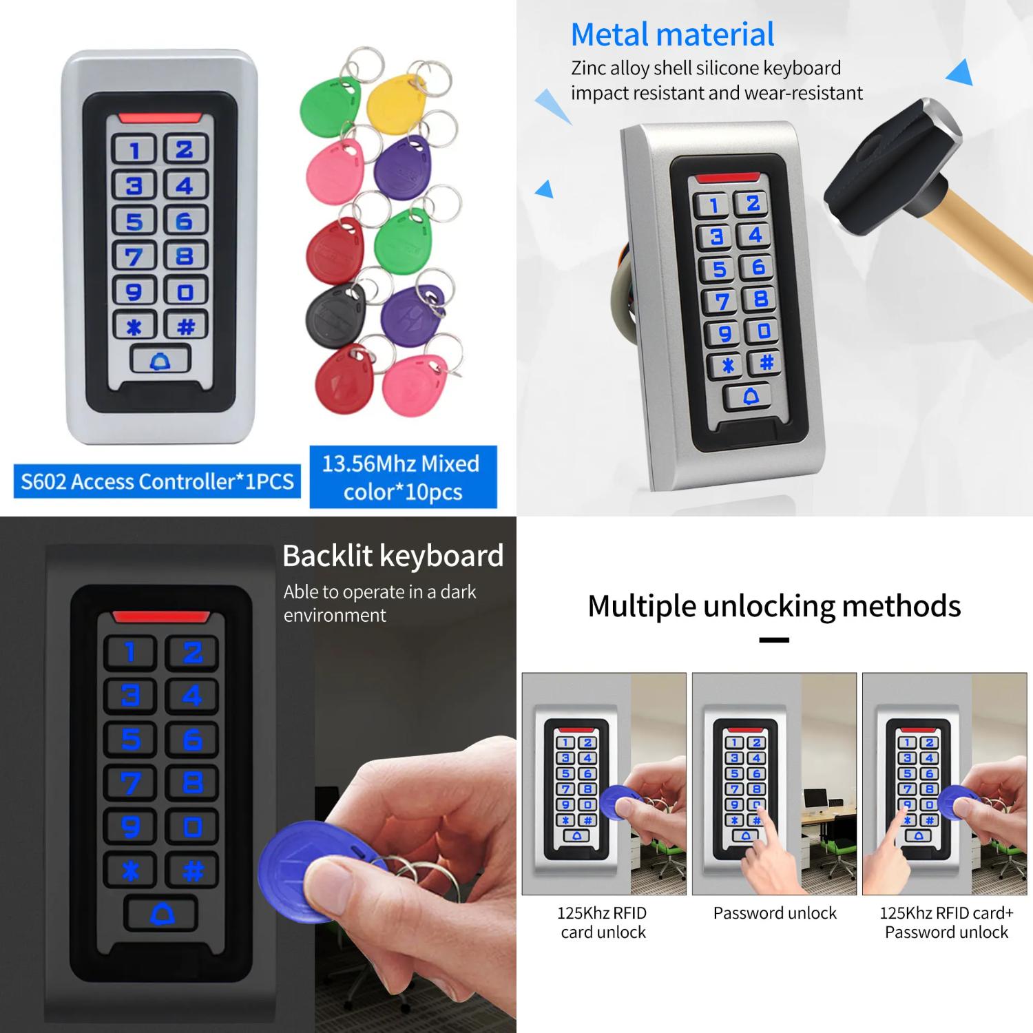 LUOPLNG High-quality Zinc Metal RFID Access Control Keypad Provides ...