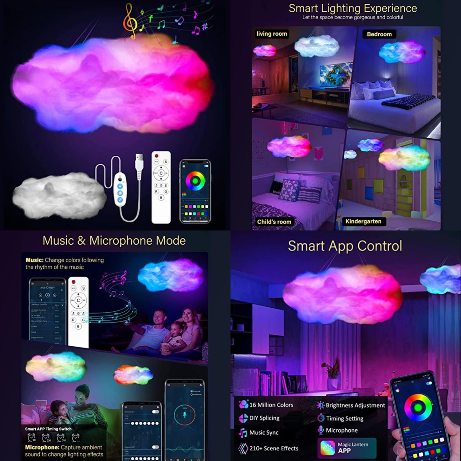 LUOPLNG Multicolor Stylish and Vibrant 3D Cloud Lightning LED Lamp with ...
