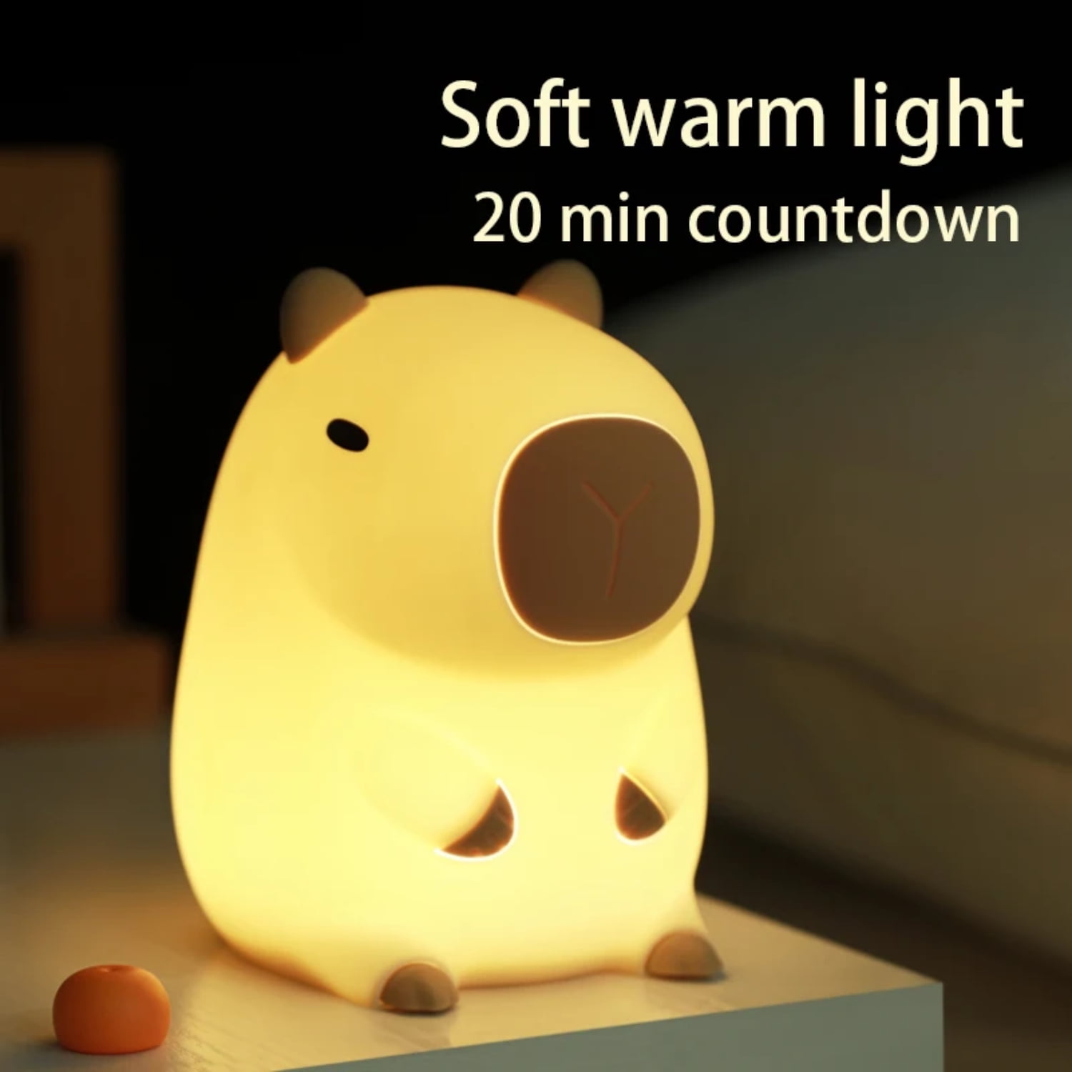 LUOPLNG Silicone Cute Capybara Night Lights - Rechargeable with Touch ...