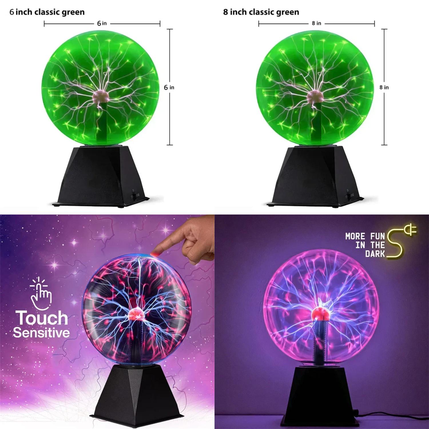 LUOPLNG Sparkling Magical 8 Inch LED Night Light Plasma Ball Lamp with ...