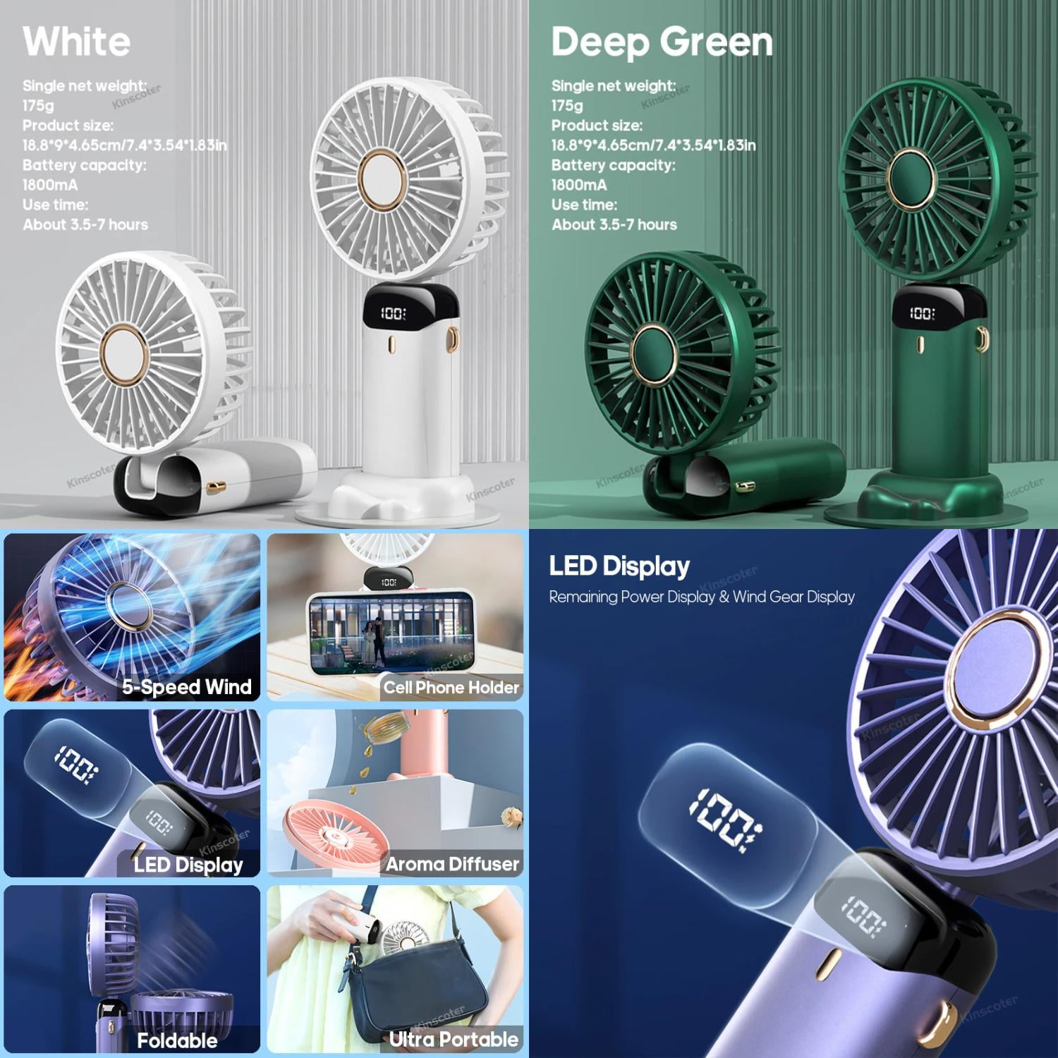 LUOPLNG Ultra-portable Convenient Lightweight Mini Handheld Fan with 5 ... LUOPLNG Ultra-portable Convenient Lightweight Mini Handheld Fan with 5 ...