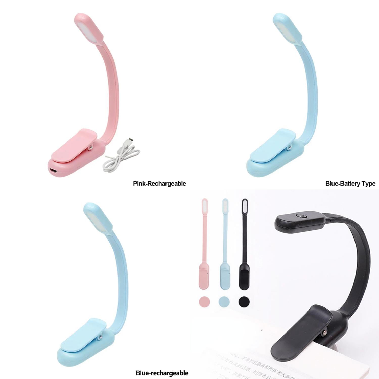 LUOPLNG Versatile Portable and Compact USB Rechargeable Mini LED Clip-On Reading Lamp with 3 ...