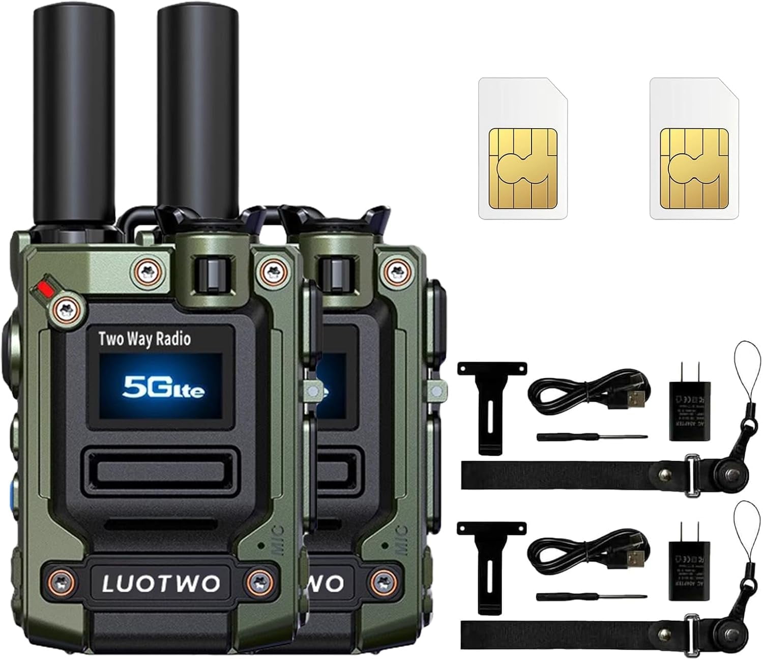 LUOTWO K300 2Pcs 4G Walkie Talkie for Adults Poc Long Range Radio with ...