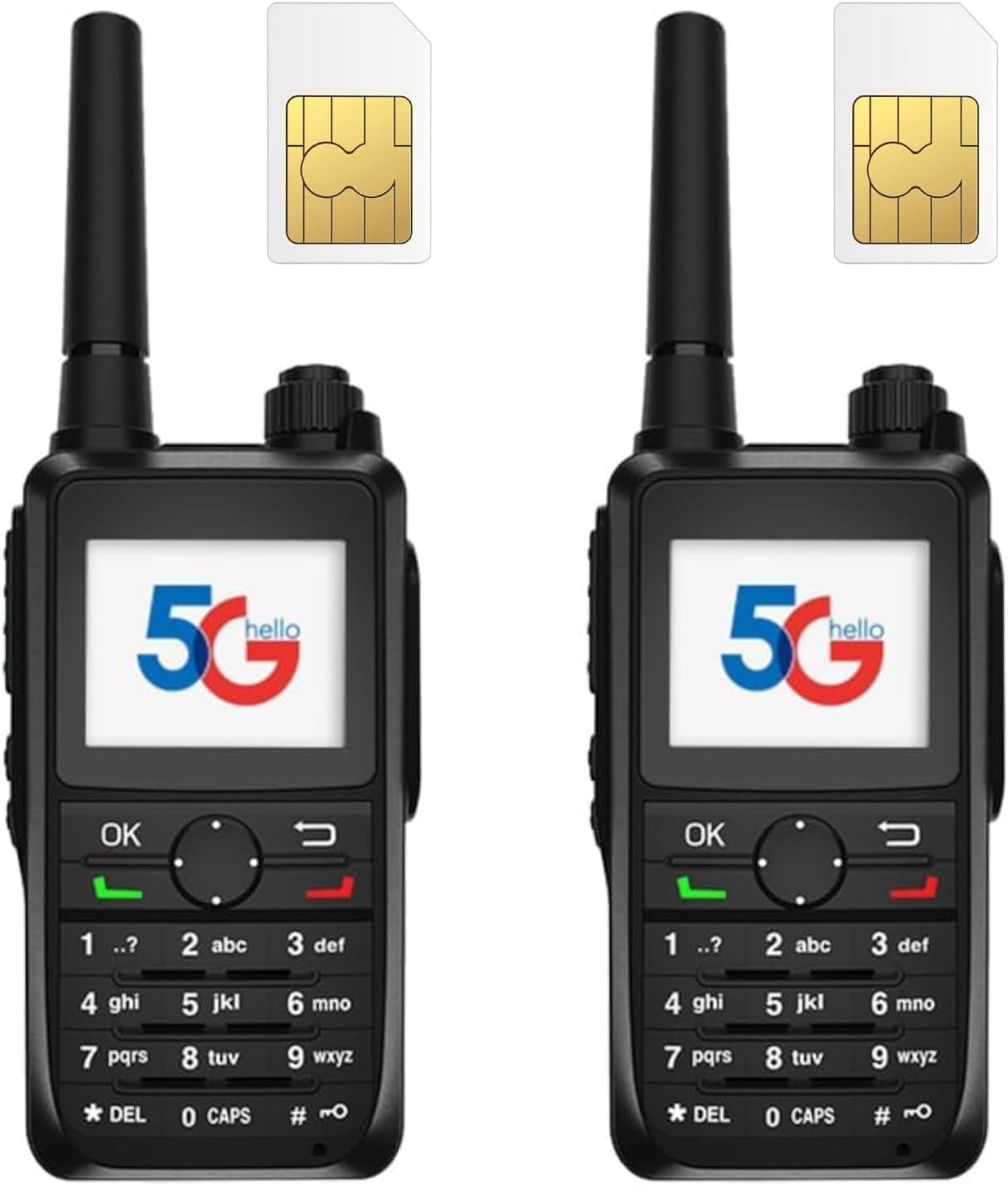 LUOTWO V1-6300 2 Pack Walkie Talkie with SIM Cards Two Way Radio ...