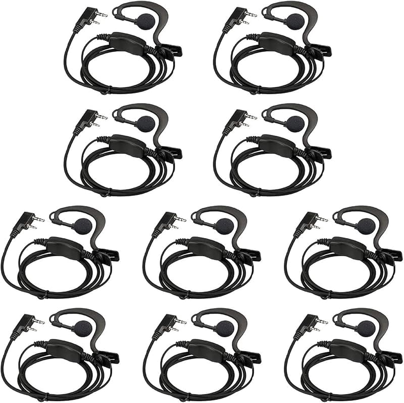 LUOTWO Walkie Talkie Earpiece with Mic for BaoFeng Radio Retevis ...