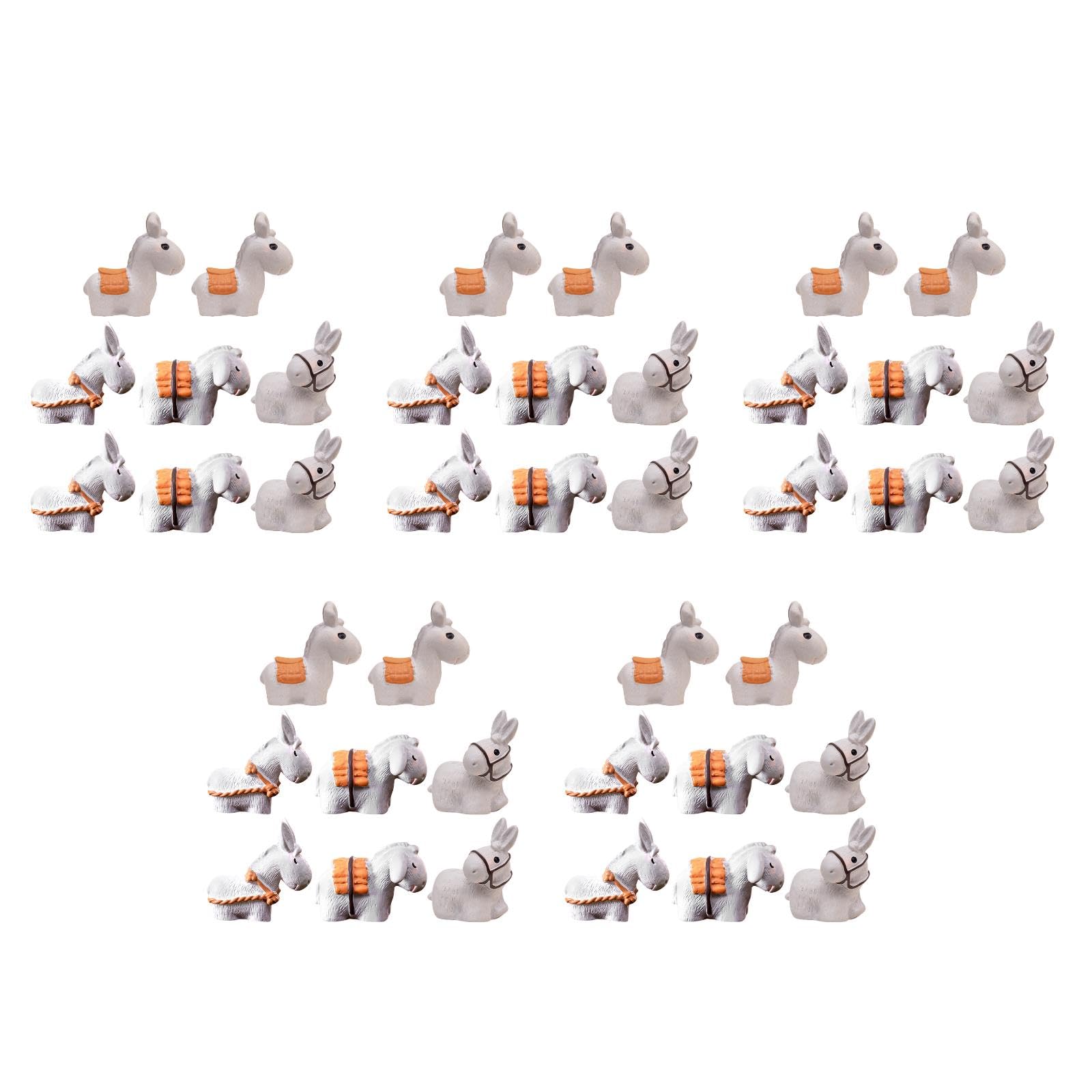 LUOZZY 40 pcs Mini Donkey Figurines Dollhouse Miniature Farm Animals ...