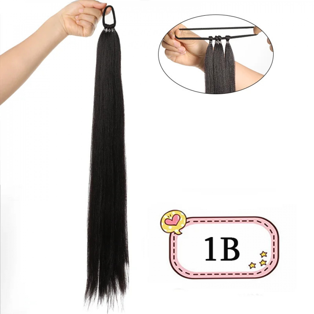 LUPU Synthetic 28 Inch Long Ponytail Extensions With Elastic Band ...