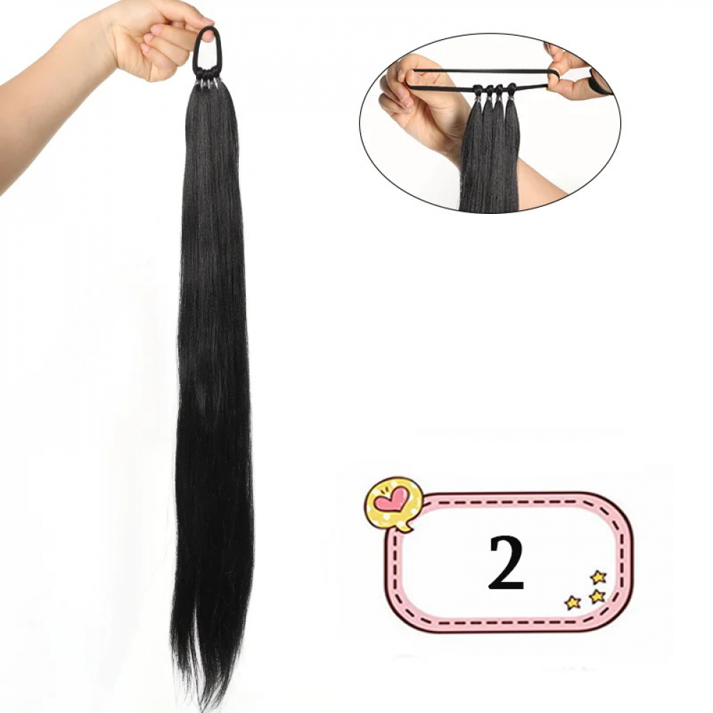 LUPU Synthetic 28 Inch Long Ponytail Extensions With Elastic Band ...