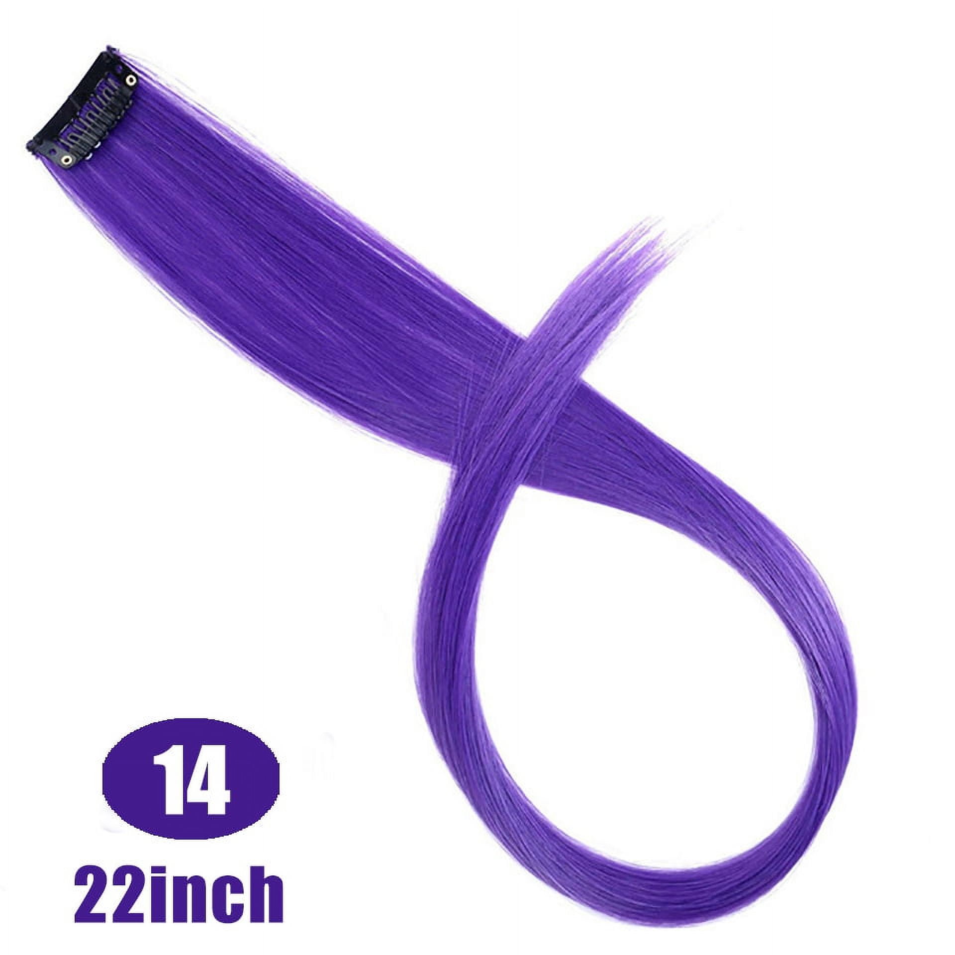 Lupu Synthetic 22 Inch Long Straight Hair Extensions Ombre Pink Purple ...