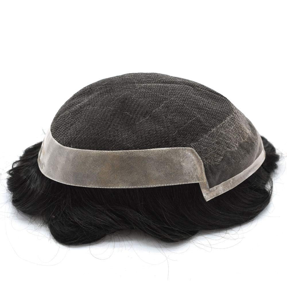 LUSH LOCKS Mens Toupee Human Hair Super Thin Lace Front Skin Hair ...