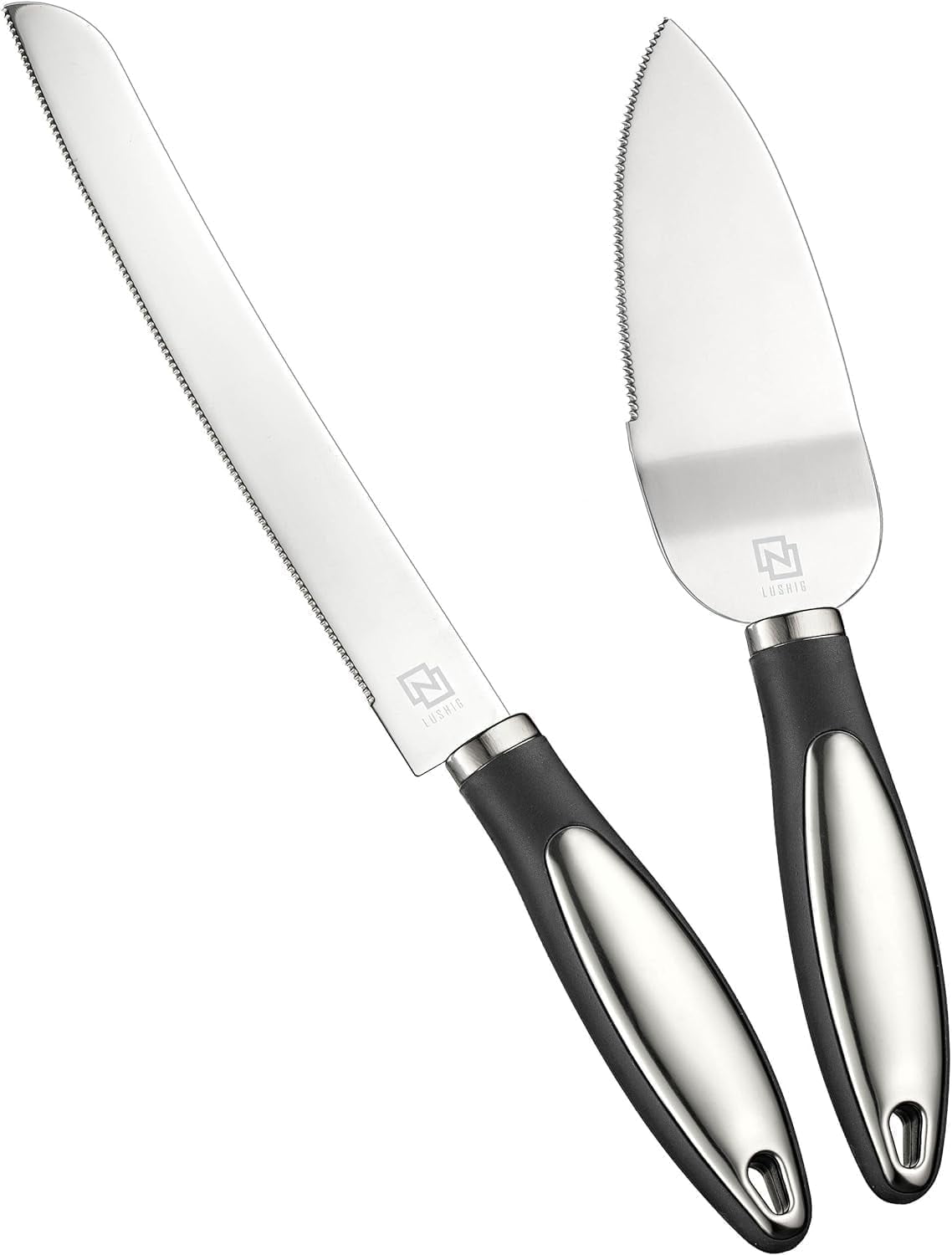 LUSHIG Wedding Cake Knife and Server Set, Stainless Steel Cutter with ...
