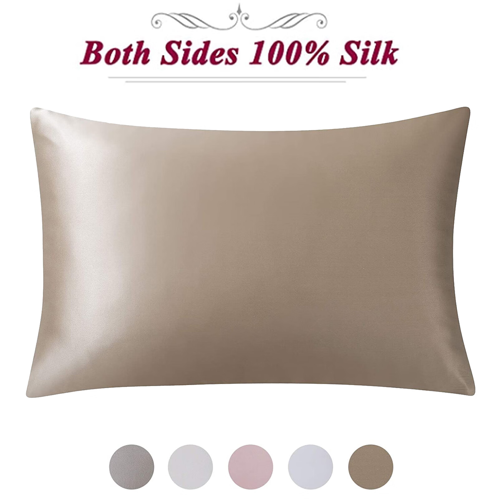 Jocoku 100 Mulberry Silk Pillowcase For Hair And Skin 2 Pack Natural