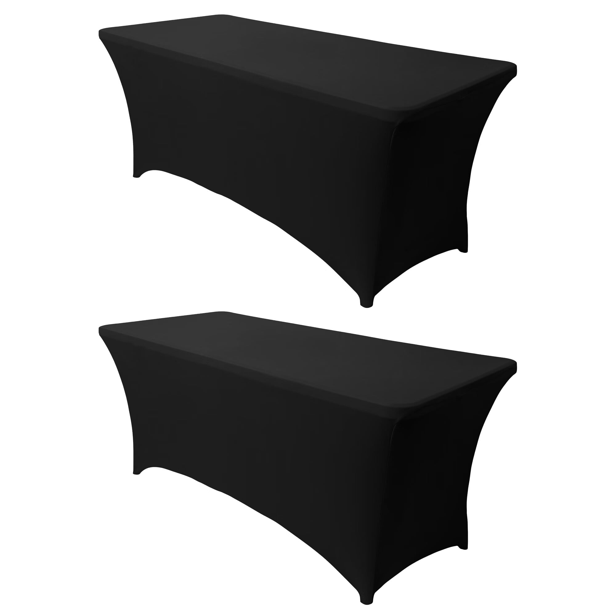 LUSHVIDA 2 Pack 6FT Stretchable Elastic Black Spandex Table Coverings ...