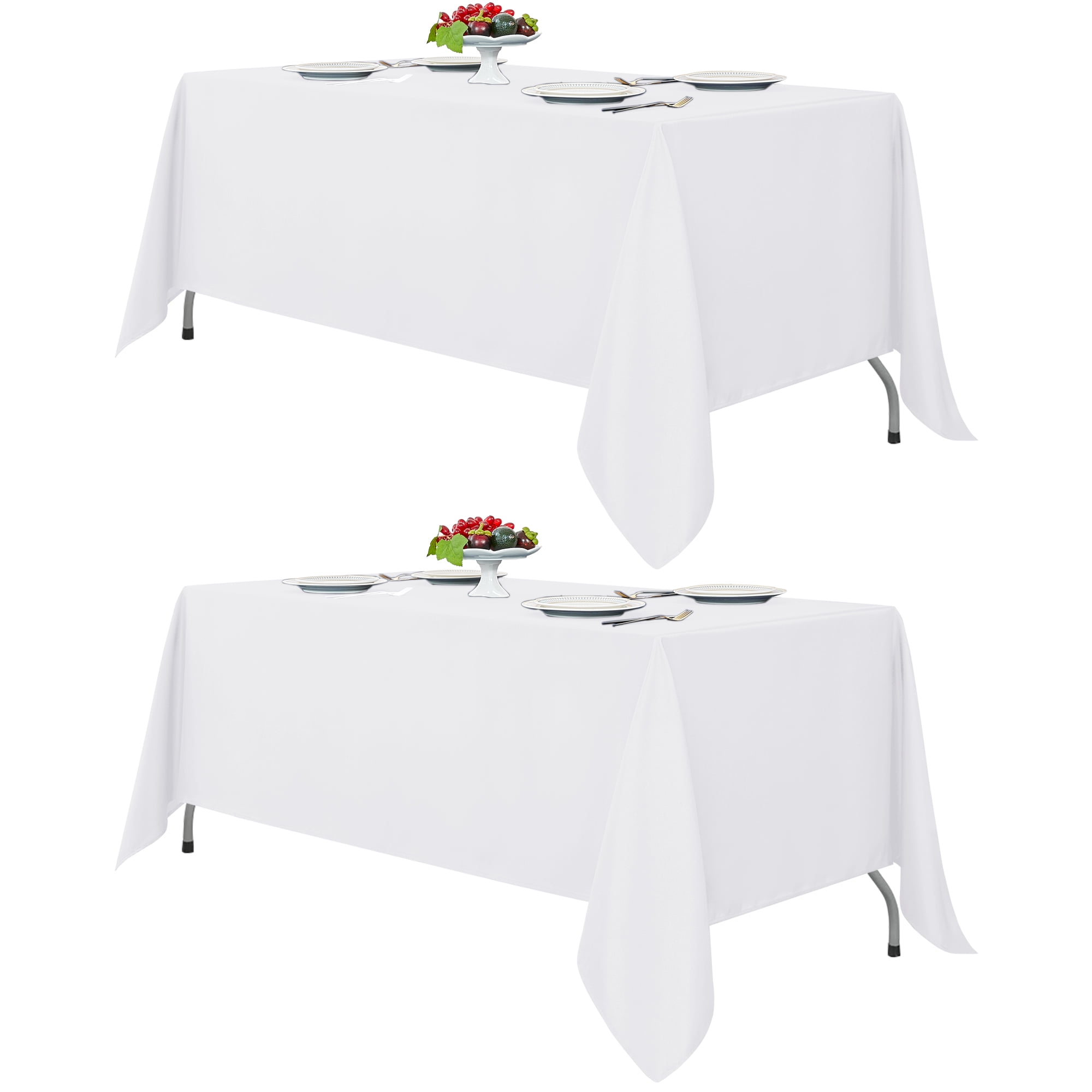 LUSHVIDA Pack of 2 Large Rectangular Polyester Tablecloths, 60x120 inch ...