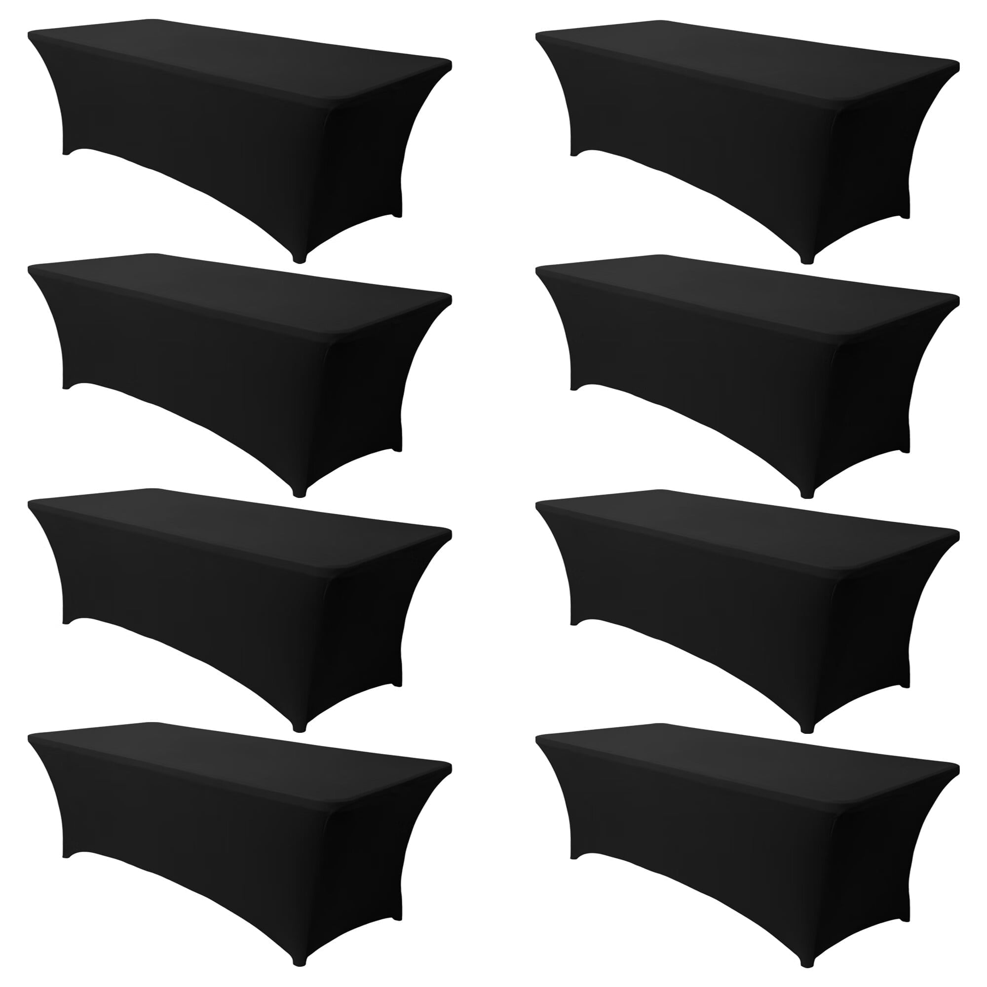 LUSHVIDA Black Stretch Spandex Tablecloth 6ft, Fitted Rectangular ...