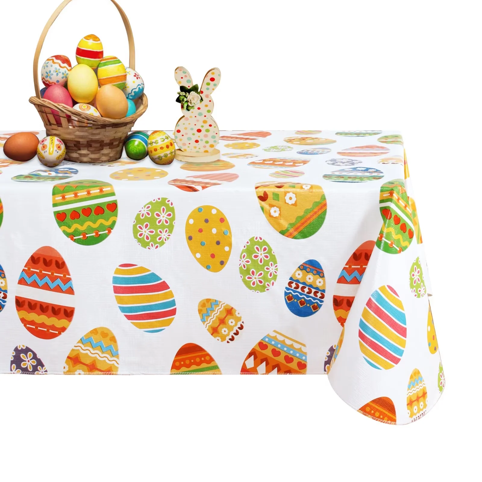 LUSHVIDA Easter Rectangle Table Cloth - 60x102 Inch Waterproof Colorful ...