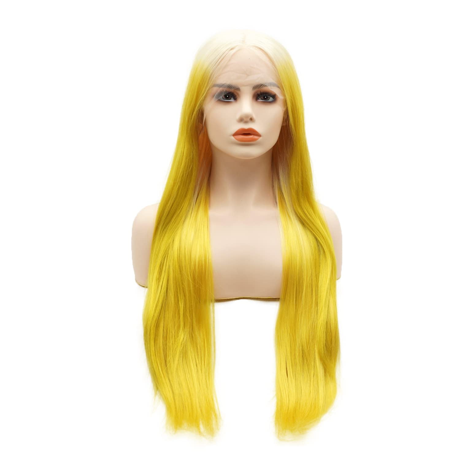 LUSHY BEAUTY Hair Synthetic Lace Front Wig Straight Long 24inch Blonde ...