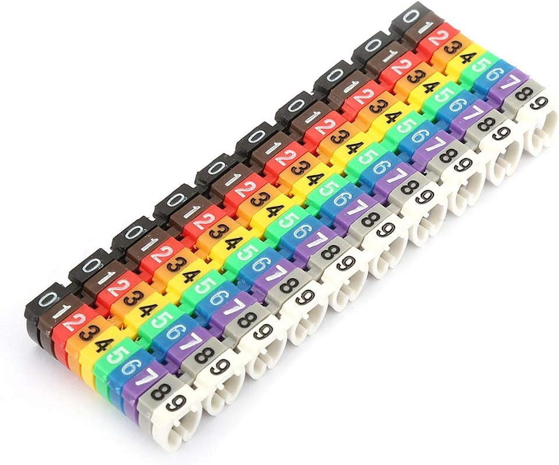 LUU-0-9 Coded Clip-on String Wire Markers Boxed C Shape Digital Number ...