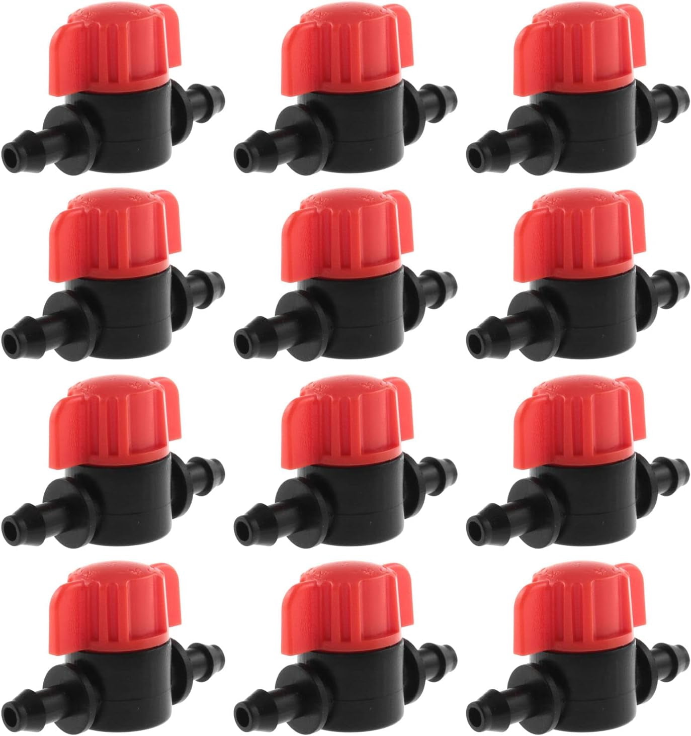 LUU-1/4 Inch Barb Shut-Off Valve 12PCS Black Plastic Universal Drip ...