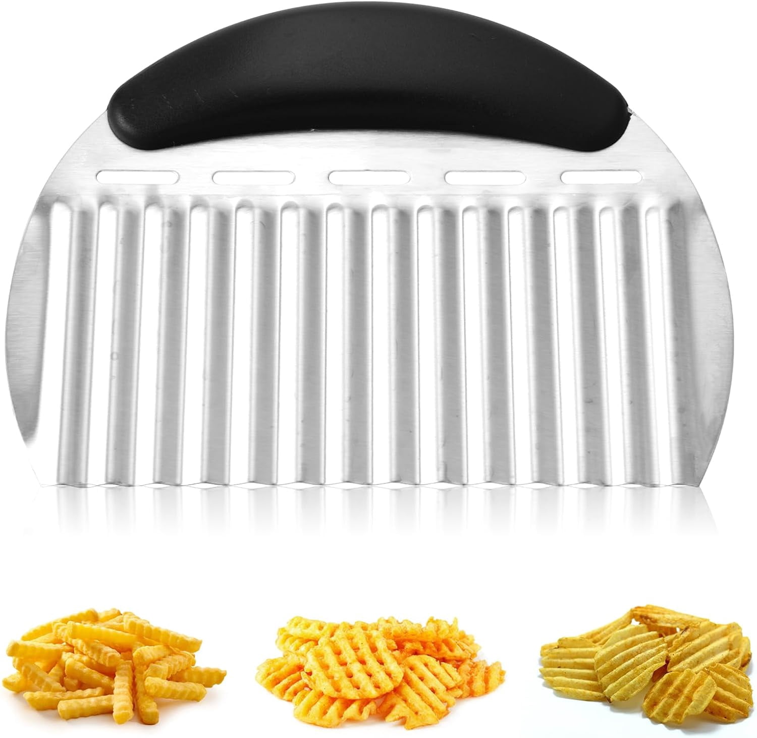 LUU-1 PCS Crinkle Fry Cutter Waffle Fry Cutter for Potatoes Crinkle Cut ...