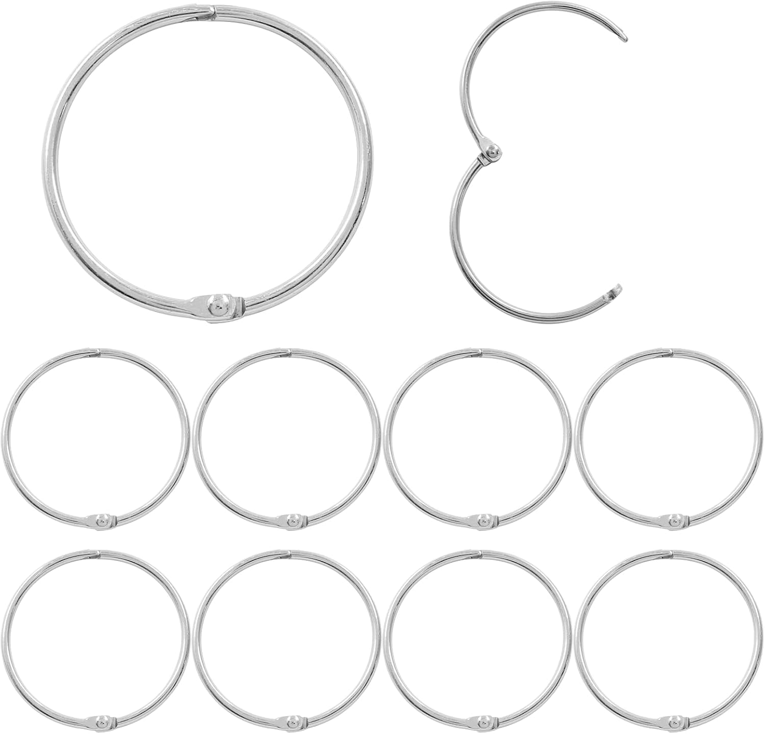 LUU-10 Pack 2 Inch Loose Leaf Binder Ring Gold Metal Nickel Plated ...