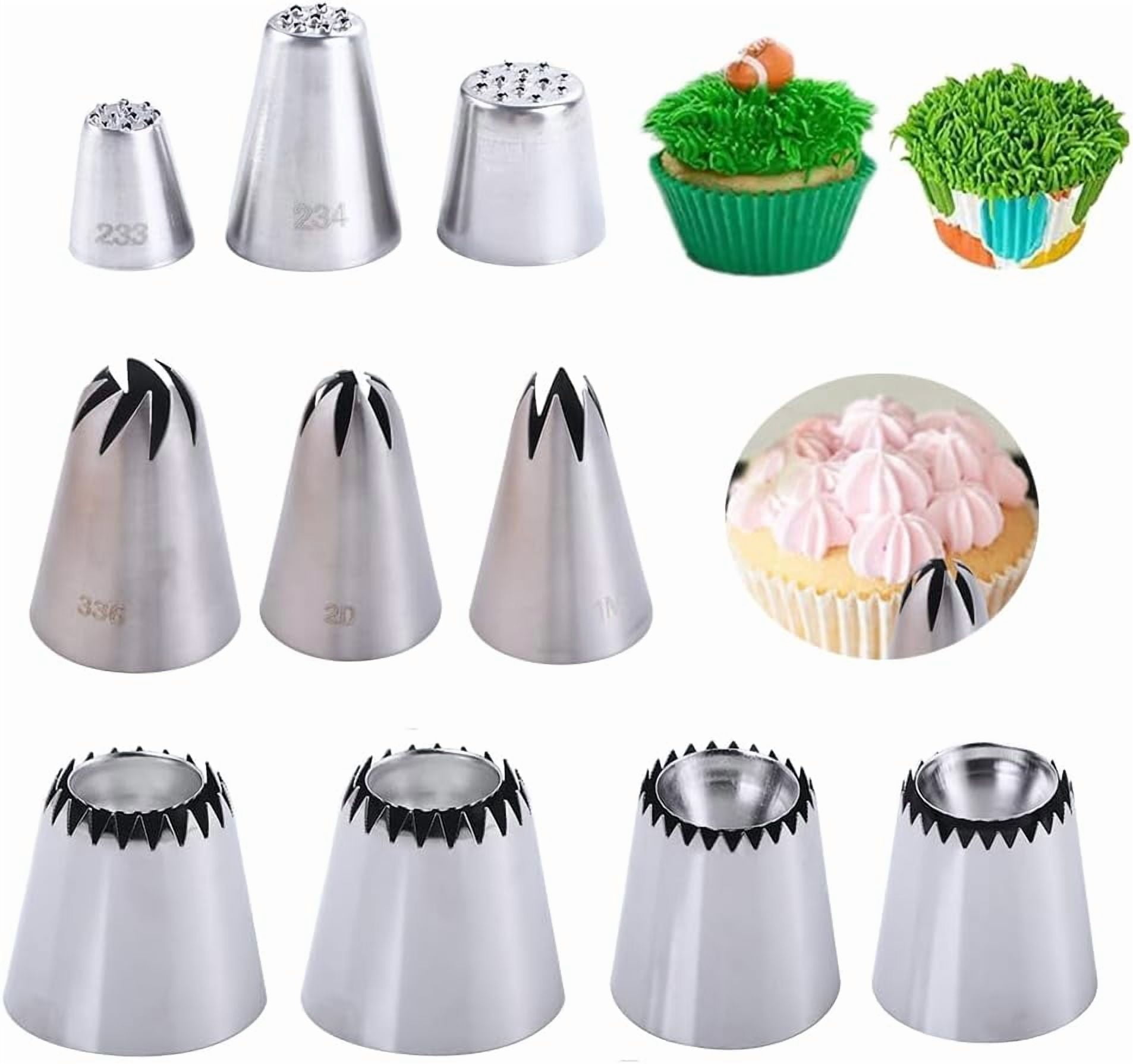 LUU-10 Pcs Piping Tips Set,Stainless Steel Piping Icing Tips Frosting ...