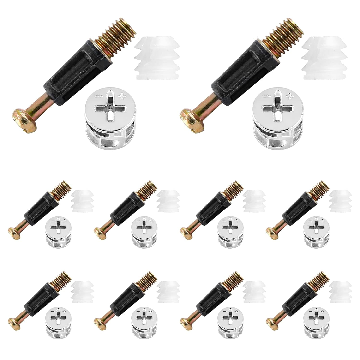 LUU-10 Set 35mm Cam Lock Screws for Furniture,3 in 1 Cam Lock Fasteners ...